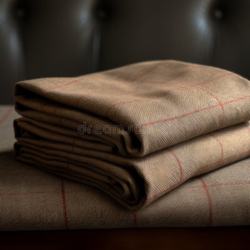 Elegant Brown Plaid Blankets: Rustic Realism in Anglocore Style Stock ...