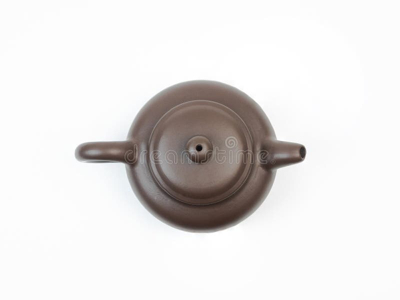 Elegant Brown Teapot Viewed from Above on a White Backdrop Stock Image ...