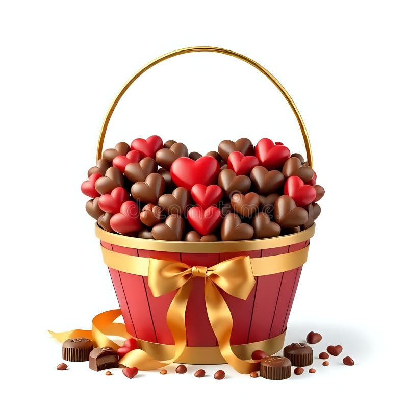 Elegant Bucket of Chocolates Arranged in Heart Shape. AI Generated ...
