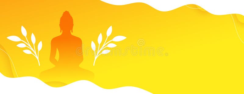 Elegant Buddha Purnima Yellow Banner with Leaves and Text Space Stock ...