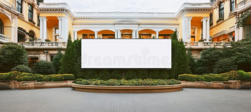 Elegant Building with Blank Billboard, Ad Space Template for ...