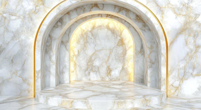 An Elegant Built-in Shelving Unit with an Arched Design, Complete with ...