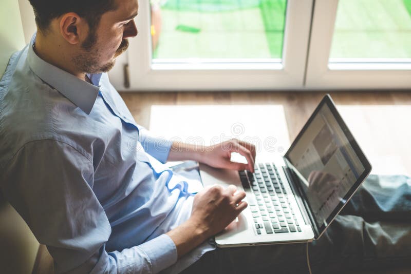 Elegant Business Multitasking Multimedia Man Stock Image - Image of ...