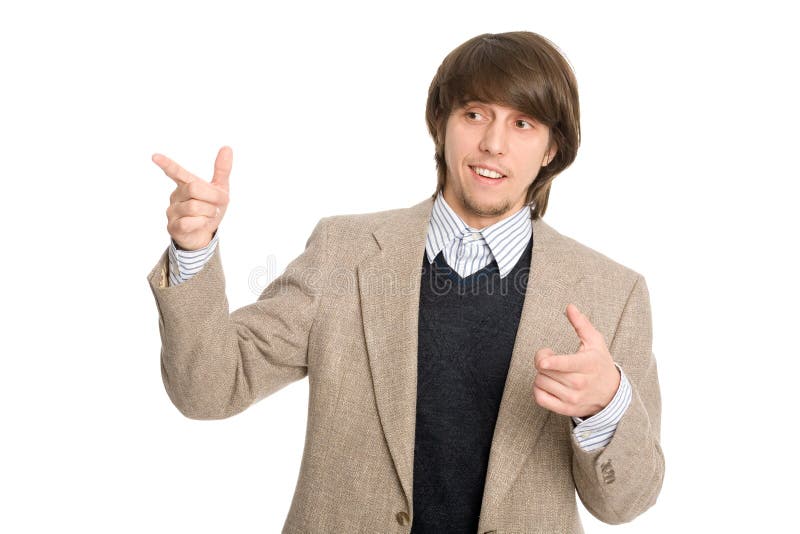 Elegant Businessman Representing Something Stock Photo - Image of ...