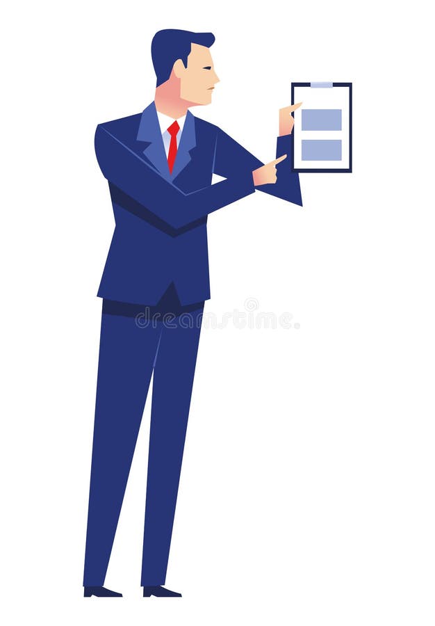 Elegant Businessman Worker with Checklist Character Stock Vector ...