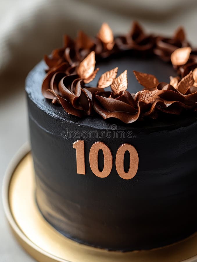 Elegant Cake with 100 for a Special Celebration. Stock Image - Image of ...
