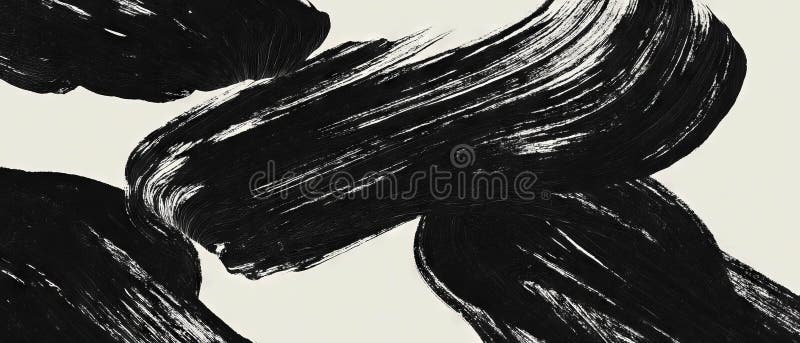 Elegant Calligraphic Black Ink Patterns on a Minimal White Background ...