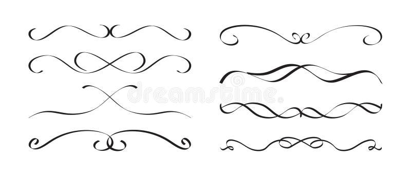 Elegant Calligraphic Divider Separator Set in Victorian Cursive ...