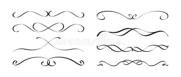 Elegant Calligraphic Divider Separator Set in Victorian Cursive ...