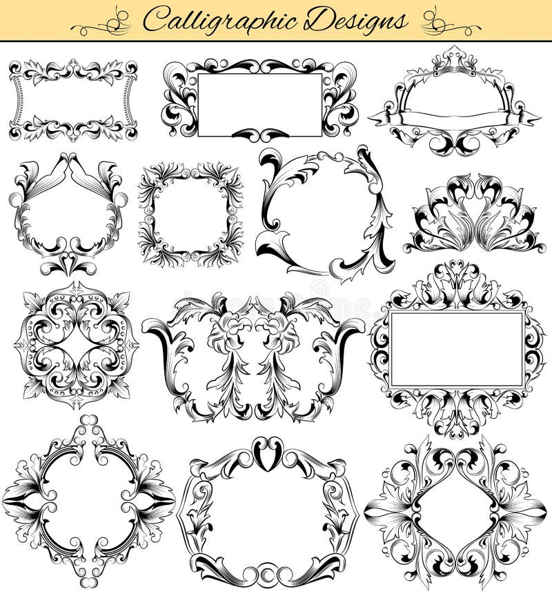 Calligraphy, Design Elements Stock Vector - Illustration of label ...