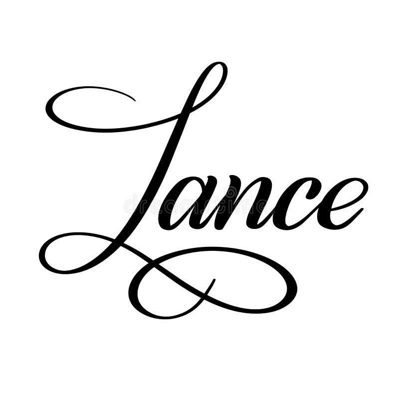 Lance. Calligraphic Spelling of the Name. Stock Vector - Illustration ...