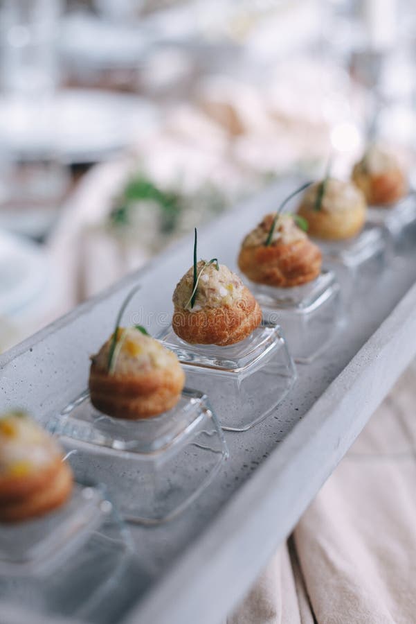 Elegant Canapes on Modern Serving Tray Stock Photo - Image of modern ...