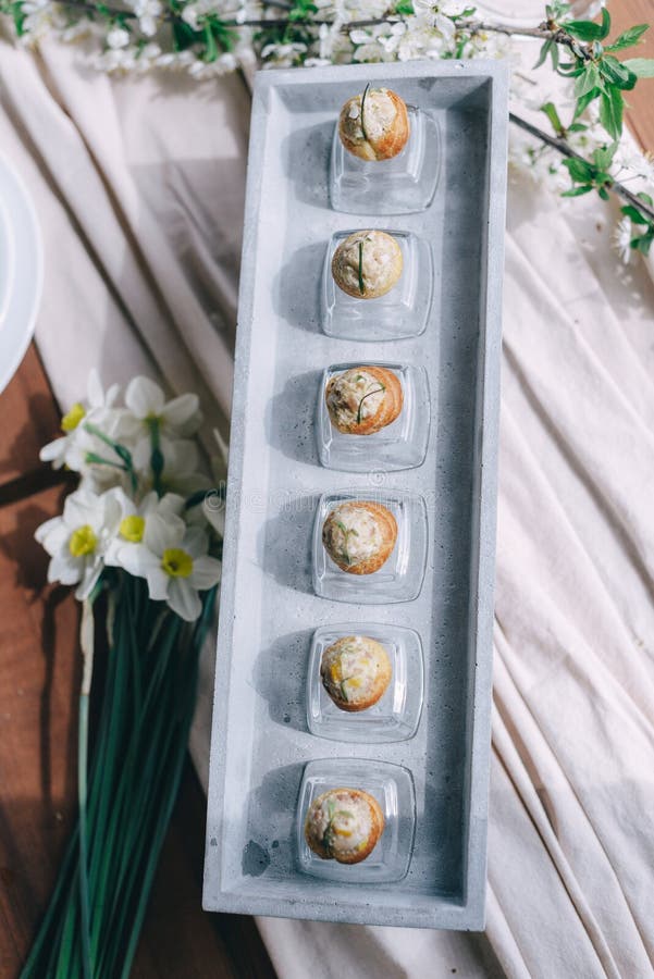 Elegant Canapes on Modern Serving Tray Stock Photo - Image of daoeuvres ...