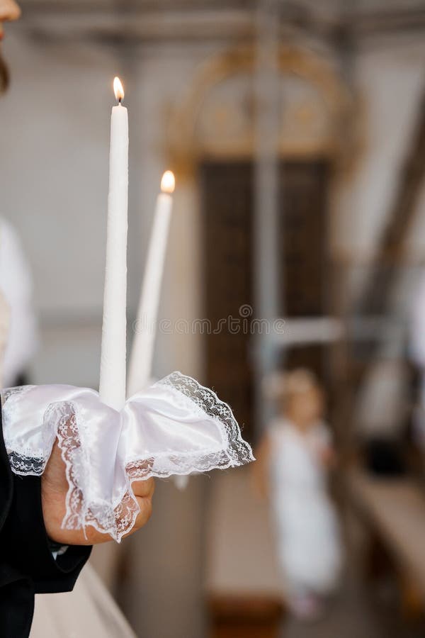 Elegant Candle Lighting Ceremony with Soft Focus Background Stock Image ...