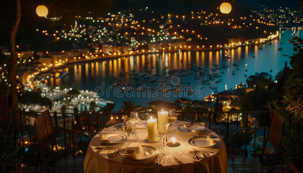 Elegant Candlelit Dinner Table Setting for a Cozy and Romantic Evening ...
