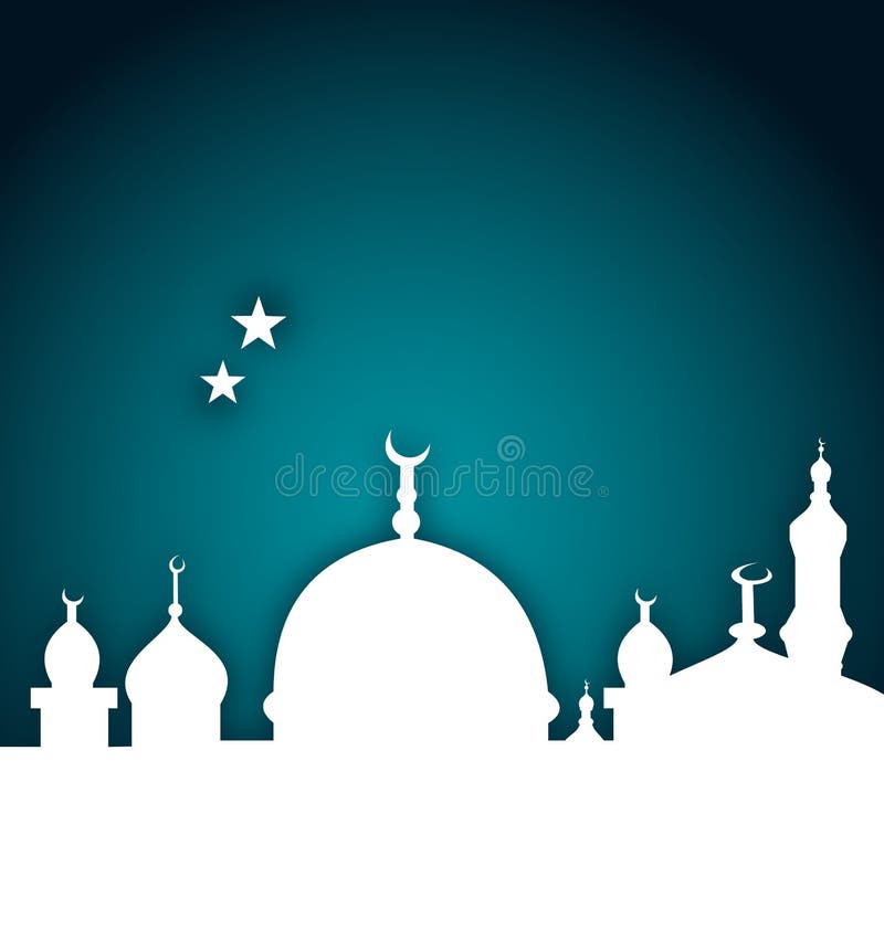 Elegant Card with Beautiful Mosque Stock Vector - Illustration of ...