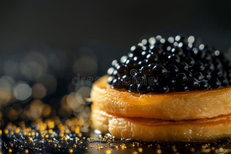 Elegant Caviar on Blini stock illustration. Illustration of fine ...