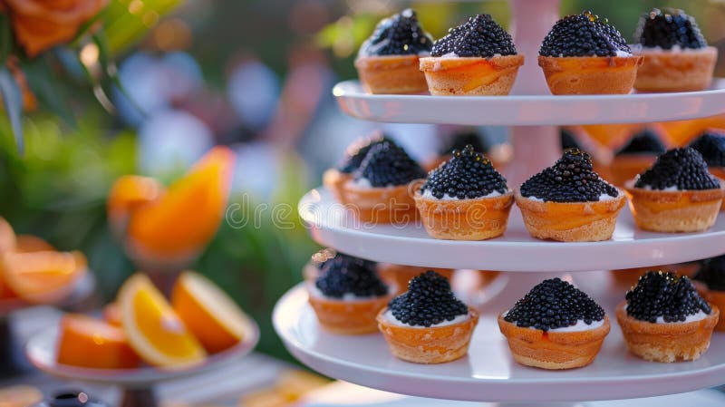 Elegant Caviar Canapes Display at Upscale Event Stock Image - Image of ...