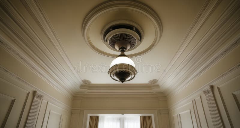 Elegant Ceiling Light Illuminates Classic Hallway Stock Illustration ...