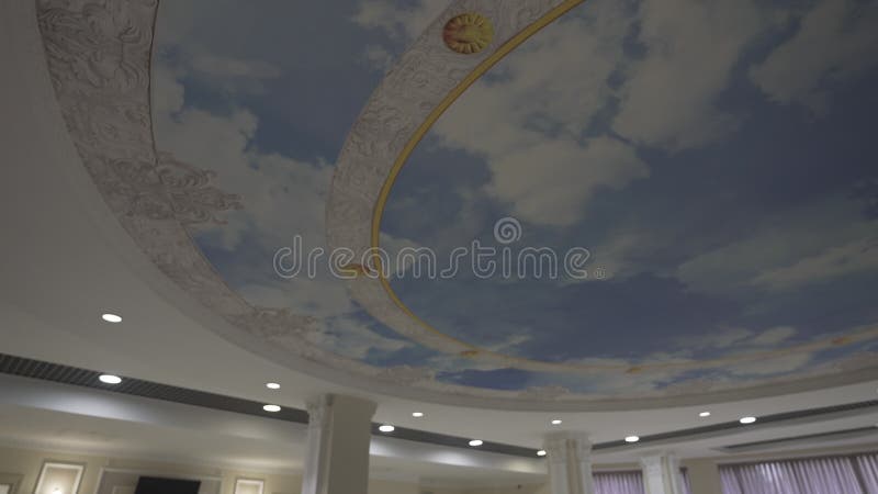 Elegant Ceiling Mural with Cloud Patterns in Luxury Interior Stock ...