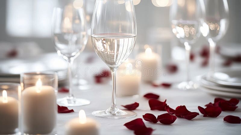 Elegant Celebration with Sparkling Drinks and Candles at a Romantic ...