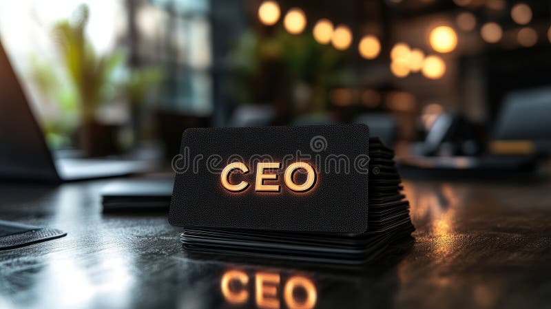 Elegant CEO Nameplate on Desk in Modern Office Setting. Stock Photo ...