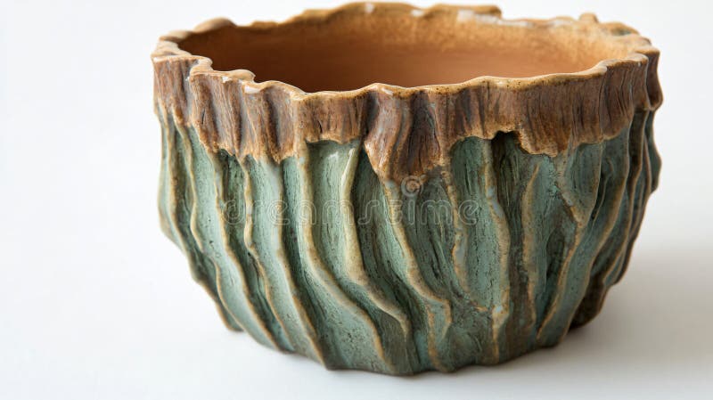 Elegant Ceramic Flower Pot with Nature-Inspired Texture for Home Decor ...