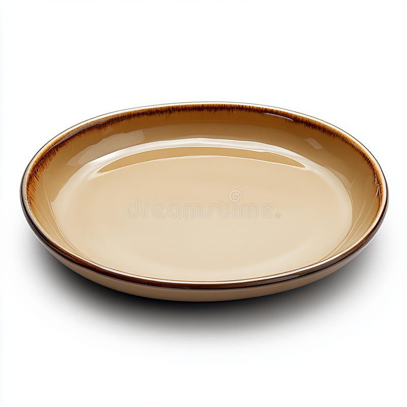 Elegant Ceramic Plate with Smooth, Glossy Surface and Warm Tones Stock ...