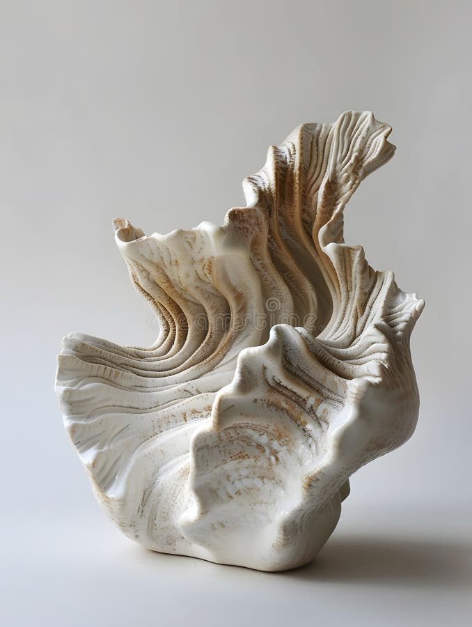 Elegant Ceramic Sculptural Form with Flowing Textures Stock Image ...