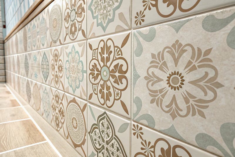 Elegant Ceramic Tile Design for Bathroom and Kitchen Stock Illustration ...