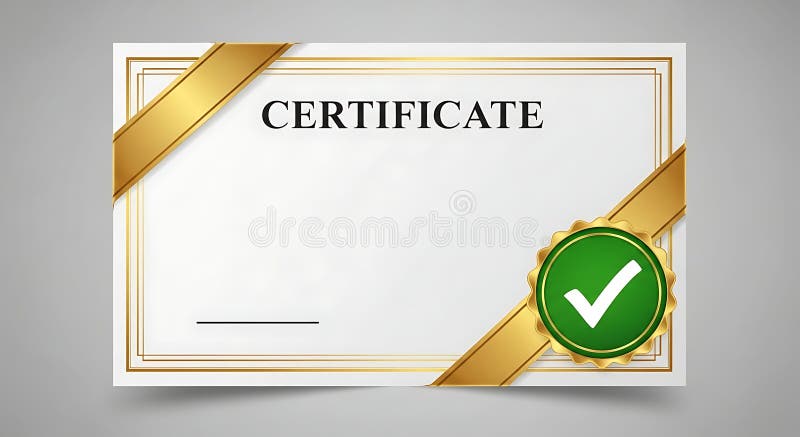 Elegant Certificate Template with Check Mark Stock Illustration ...