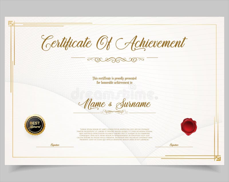 Elegant Certificate Template with Classic Vintage Frame Pattern Stock ...