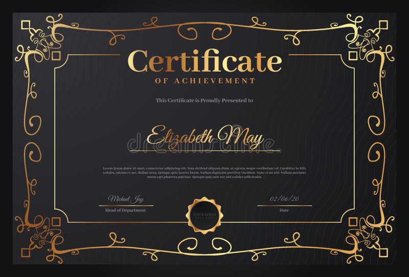 Elegant Certificate Template Stock Vector - Illustration of award, invitation: 334867948