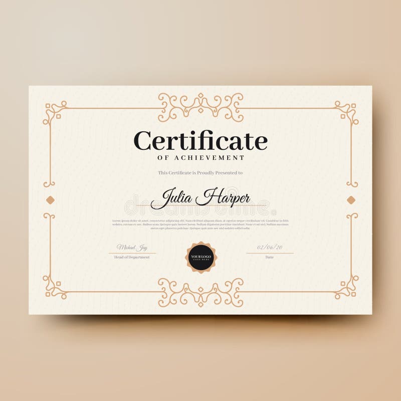 Elegant Certificate Template Stock Vector - Illustration of success, award: 334867957
