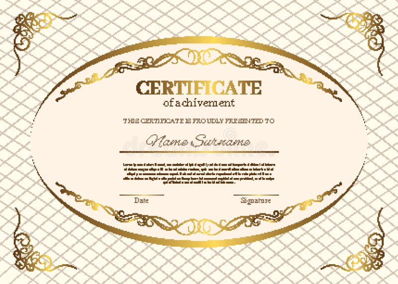 Elegant Certificate Template Stock Vector - Illustration of business, honor: 334868044