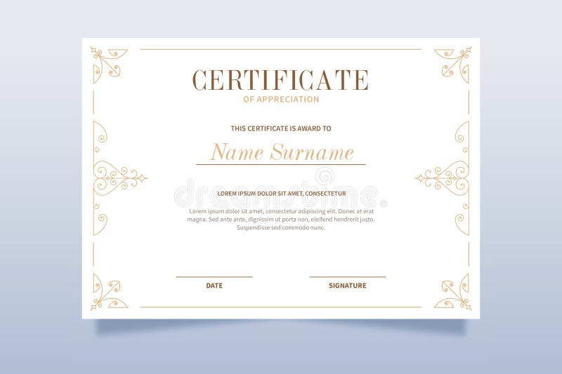 Elegant Certificate Template Stock Vector - Illustration of award ...