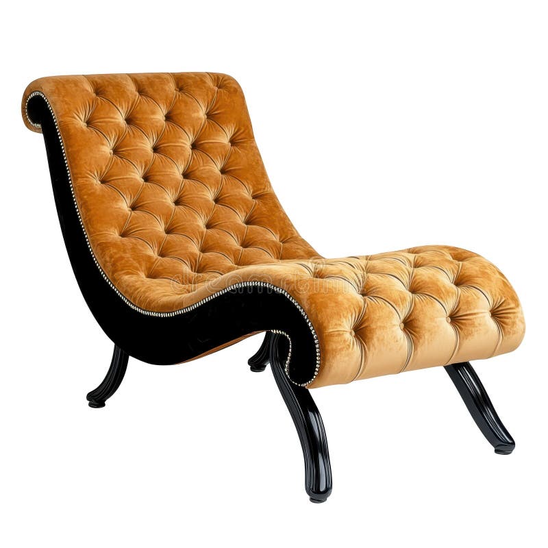 Elegant Chaise with Curved Silhouette and Luxurious Upholstery Stock ...