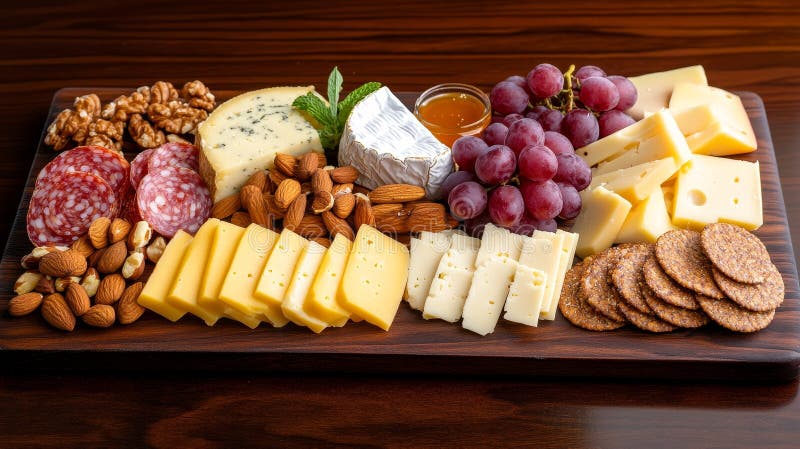 Elegant Cheese Board with Assorted Cheeses and Nuts a Delectable Cheese ...