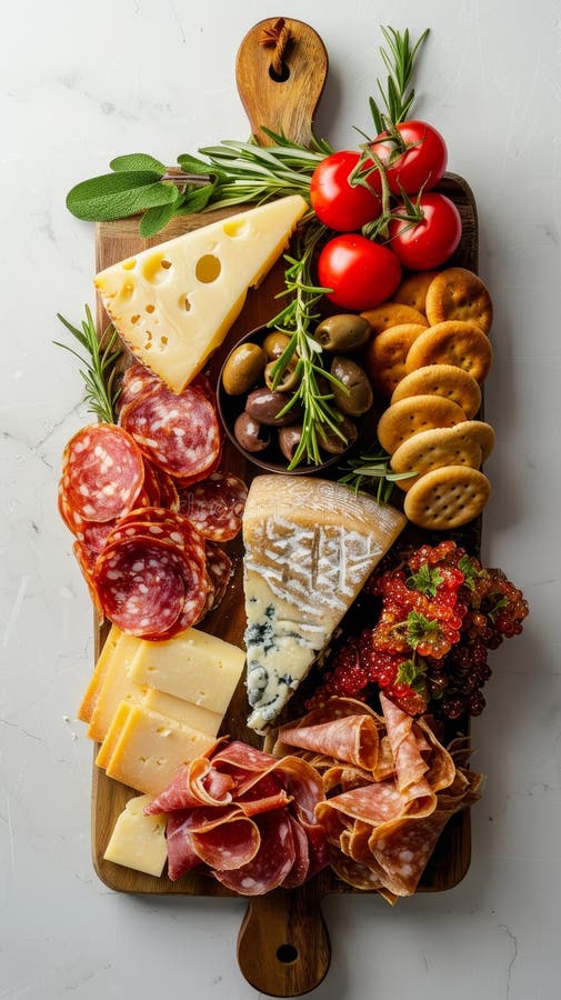 Elegant Cheese and Charcuterie Board with Assorted Meats, Cheeses, and ...