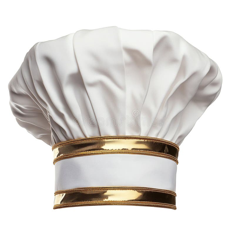 Elegant Chefs Hat White Gold Culinary Professional Cooking Stock ...