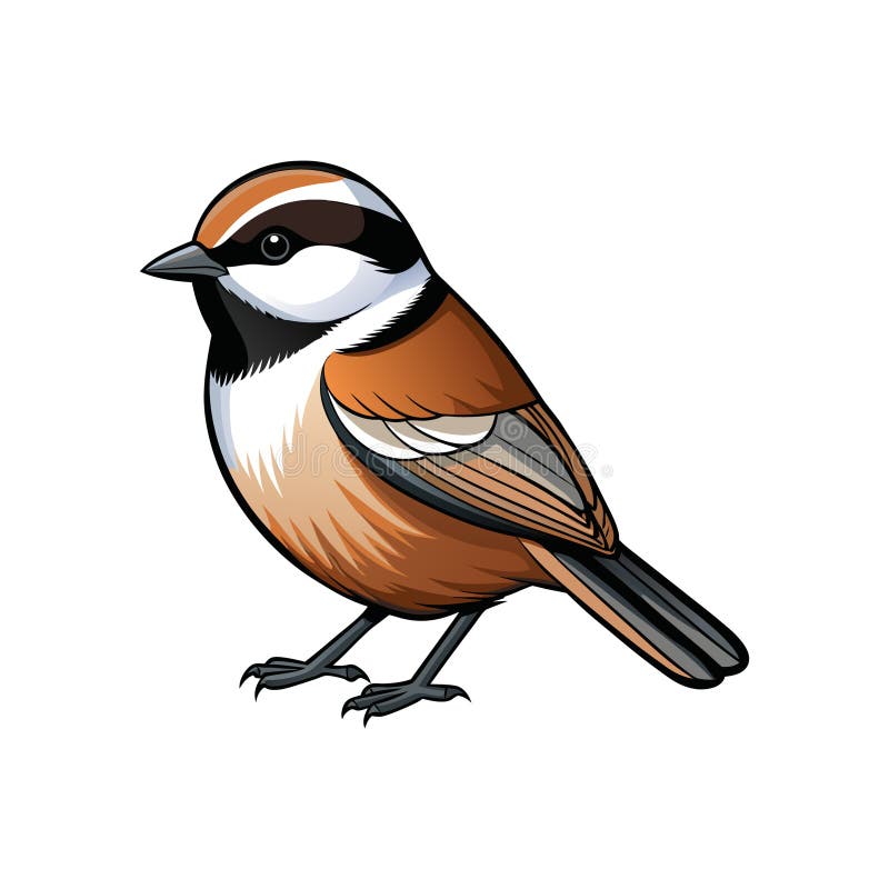 Elegant Chestnut-backed Chickadee Bird Vector Stock Illustration ...