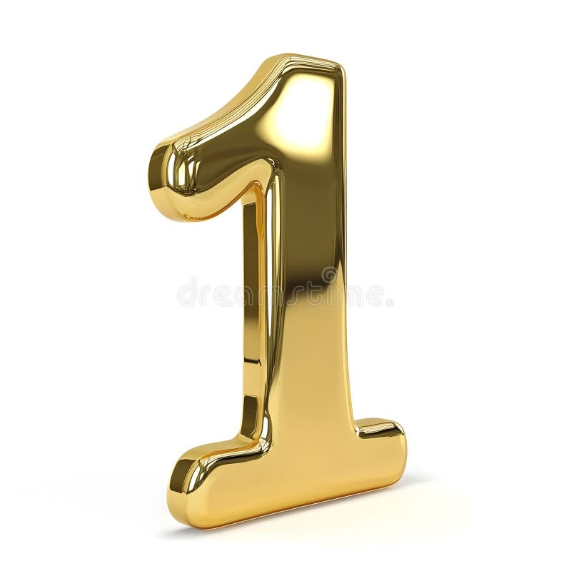 Creative Gold 1 Golden Number One Stock Photo - Image of chic, carving ...