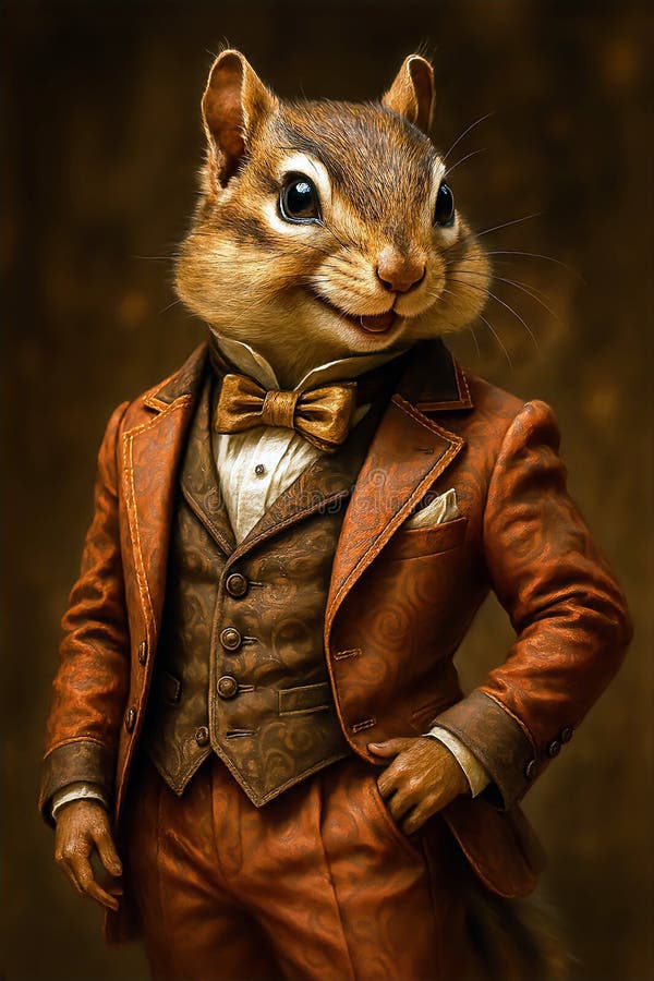 Elegant Chipmunk in a Suit: a Gentleman with Charisma Stock ...