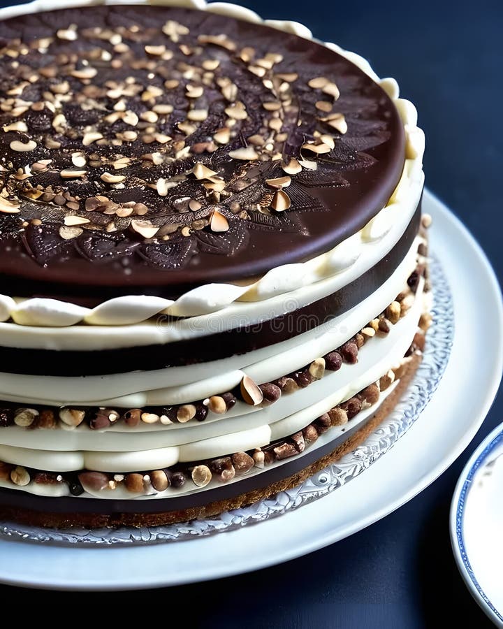 An Elegant Chocolate and Hazelnut Dacquoise, Layered with Hazelnut ...