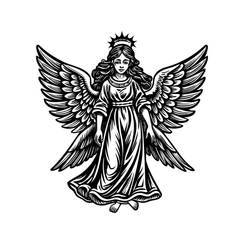 Elegant Christmas Angel Design for Festive Decorations Stock Vector ...