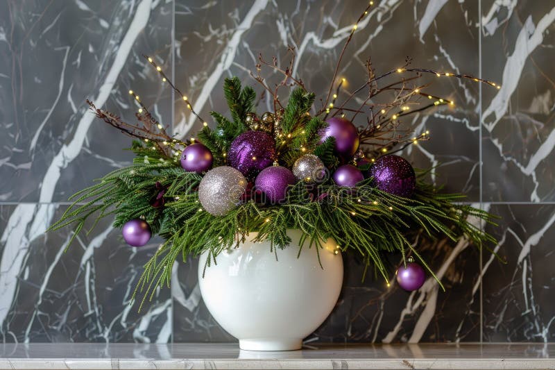 Elegant Christmas Arrangement on Table Stock Illustration ...