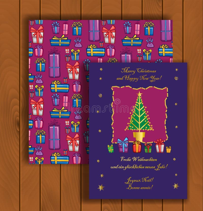 Elegant Christmas Card With An Envelope Stock Vector Illustration Of