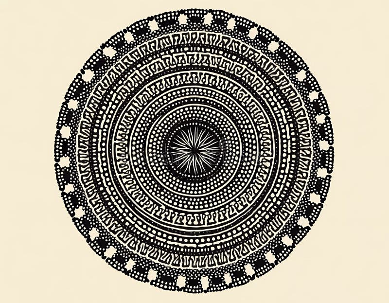 Elegant Circle Pattern Tile Features Intricate, Symmetrically Arranged ...