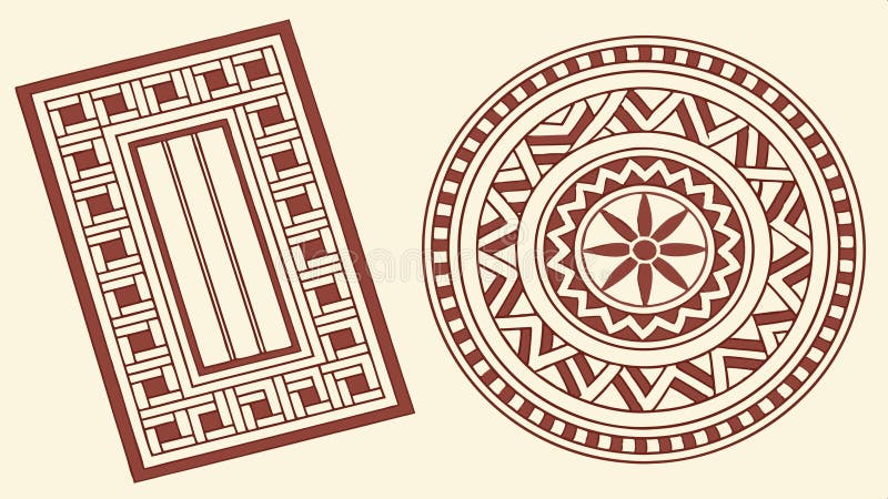 Circular Carpet Design with Pattern for Interior and Home Decor Vector ...