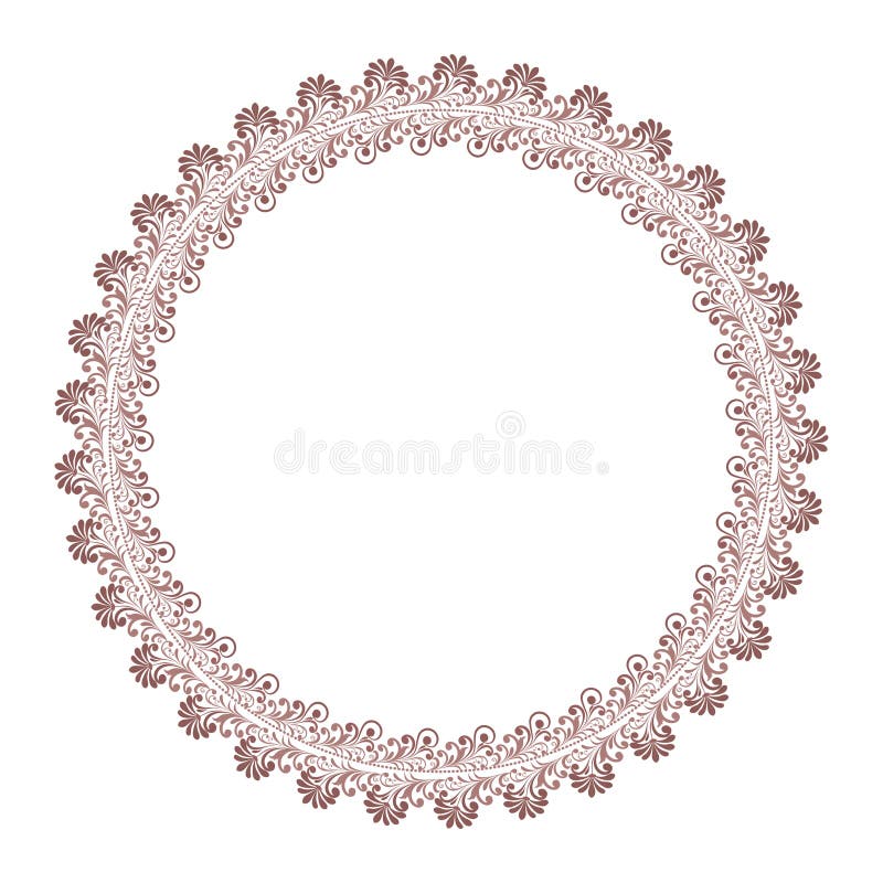 Decorative Frame Elegant Vector Element Brown Circular Frame with ...